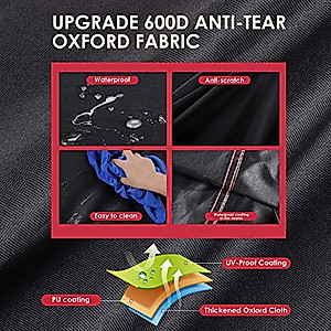 K-Musuclo Riding Lawn Mower Cover, Outdoors Tractor Cover Heavy Duty 600D and Pvc Coating, Waterproof Strip With Drawstring & Cover Storage Bag（72"L X 54"W X 46"H）