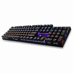 ABKO K640 QUICK SWAP Switch Mechanical Custom Keyboard Rainbow LED NKEY-Rollover (English/Korean Layout) Black Color (Blue Switch (Click))