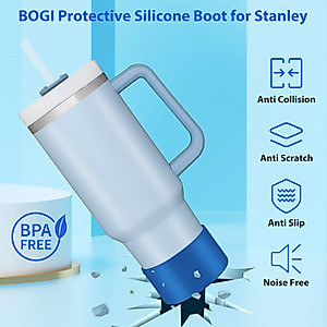 BOGI 2Pcs Silicone Boot for Stanley 40 oz Quencher & Stanley IceFlow 20oz 30oz, Noise Protective Silicone Boot for Water Bottle Anti-Slip Silicone Water Bottle Bottom Sleeve Cover for Stanley Tumbler