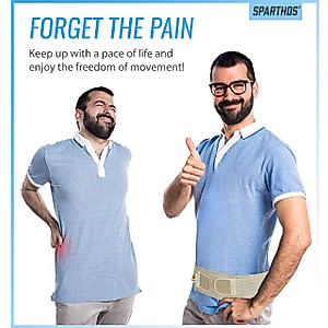 Sparthos Sacroiliac Si Hip Belt [Size Regular - Beige] Ice Packs for Injuries [Size Large + Cover]