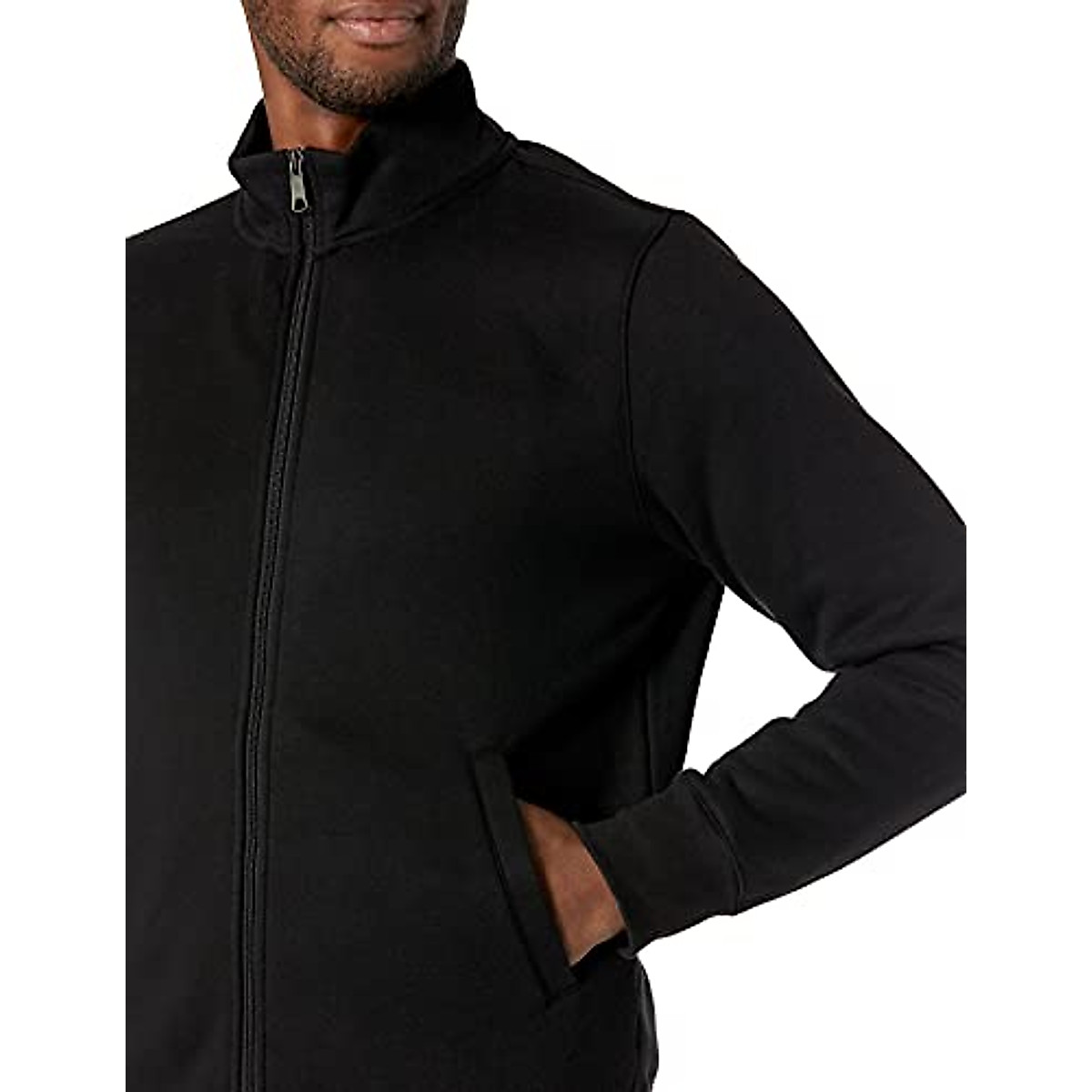 Amazon Essentials Men's Full-Zip Fleece Mock Neck Sweatshirt, Black, X-Large