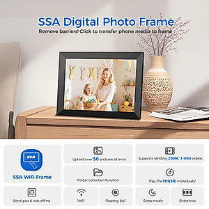 FRAMEO Digital Photo Frame 10.1 inch WiFi Smart Frame HD IPS Touch Screen, 16GB Storage, Auto-Rotate, Wall-Mountable, Easy Setup to Share Photos & Videos via Free App from Anywhere