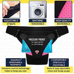 FIGHTECH Shoulder Brace with Reusable Hot and Cold Theraphy Gel Pack (Shoulder Brace X-Small, Pink)