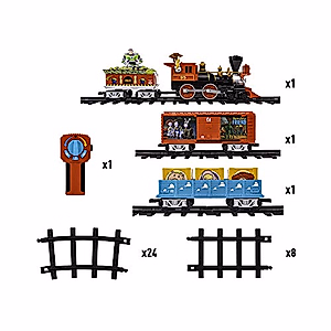 Lionel Battery-Operated Disney Toy Story Toy Train Set with Locomotive, Train Cars, Track & Remote with Authentic Train Sounds, & Lights for Kids 4+