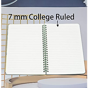 Yansanido Spiral Notebook, 4 Pcs 4 Color A5 Thick Plastic Hardcover 7mm College Ruled Paper 80 Sheets (160 Pages) Journal for School and Office Supplies (4 Pcs A5)