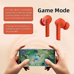 IDOERLEETEK Bluetooth Headphones Bluetooth Earbuds V5.3 Ture Wireless Earbuds, IPX7 Waterproof, 35 Hours Long Playtime Compatible with iPhone and Android (Orange)