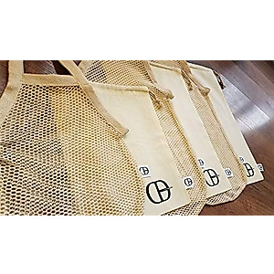 6 piece Set of Reusable Eco-Friendly 100% Cotton Muslin and Mesh Produce bags includes M, L, XL sizes