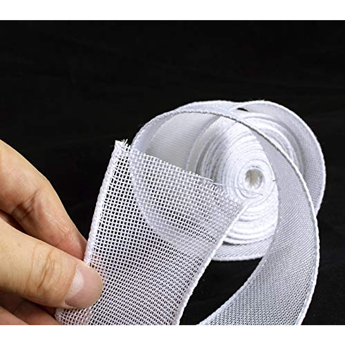 ATRBB White Burlap Wired Ribbon, Solid Color Wired Edge Ribbon, 2.5" x 10 Yd