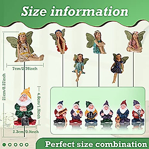 13 Pieces Fairies Gnome Decoration Miniature Fairy Gnome Accessories Fairy Gnome Figurine Decor for Garden Yard Outdoor Home Decoration
