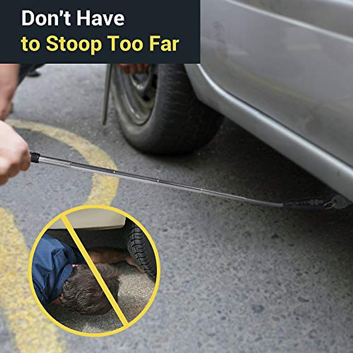 LED Magnetic Pickup Tool Gifts for Men, Valentines Day Gifts for Him Dad Husband Grandpa Boyfriend Him, Flexible Magnet up to 22" for Hard to Reach Items, Cool Gadget Birthday Gift Idea