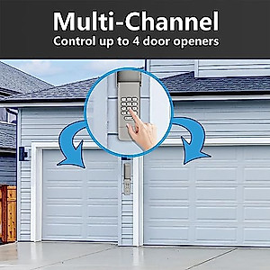 Universal Garage Door Opener Keypad Remote Wireless Keyless Keypad Compatible with Genie LiftMaster Chamberlain Craftsman Linear Overhead Door Wayne Dalton Opener has Learn Button or Dip Switch