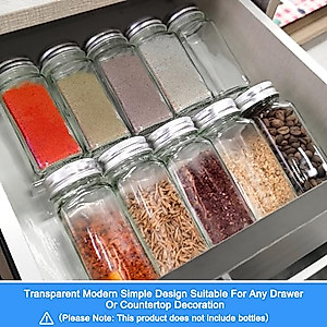 Vertexly Acrylic Seasonings Spice Rack,Acrylic Spice Drawer Organizer,4 Tier,for Drawer/Countertop,Organize and Display Your Spices,and Seasonings(Jars not included)