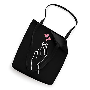 Korean Graphic Finger Heart Hand I Love You Kpop Merch K-pop Tote Bag