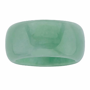 PalmBeach Round Genuine Green Jade Eternity Ring Sizes 6-10 Size 8