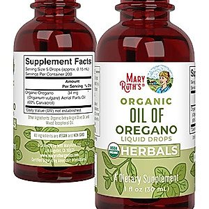 Oregano Oil Drops | 6 Month Supply | USDA Organic Oil of Oregano Liquid | Herbal Blend for Immune Support | Digestive Health | Overall Health | Vegan | Sugar Free | Non-GMO | 1 Fl Oz