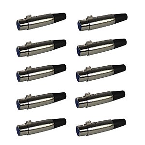 YCS Basics Wire Your Own Solder Type XLR Female Connector, 10 Pack