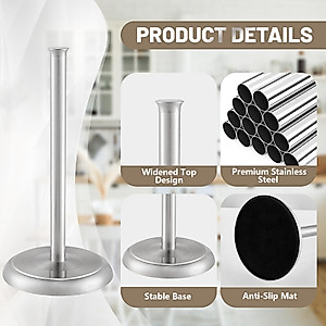 Paper Towel Holder,Stable Base Paper Towel Holder Stand,Stainless Steel Paper Towel Holder Countertop,20s Installation Paper Towel Stand,Sliver Paper Towel Dispenser Countertop for Bathroom,Kitchen