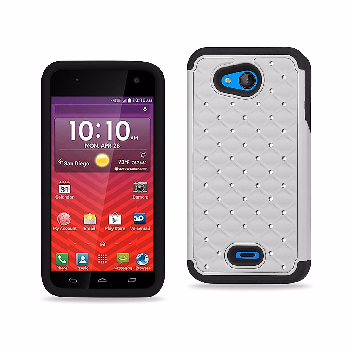 Reiko diamond hybrid protector cover Kyocera Wave C6740 black white