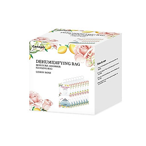 CANAGER Hanging Moisture Absorber, Lemon Rose Moistureproof Hanging Bag，Dehumidifier Bag (8 packs) Hanging Closet Dehumidifier Bags, Moisture Absorb 12.5 oz