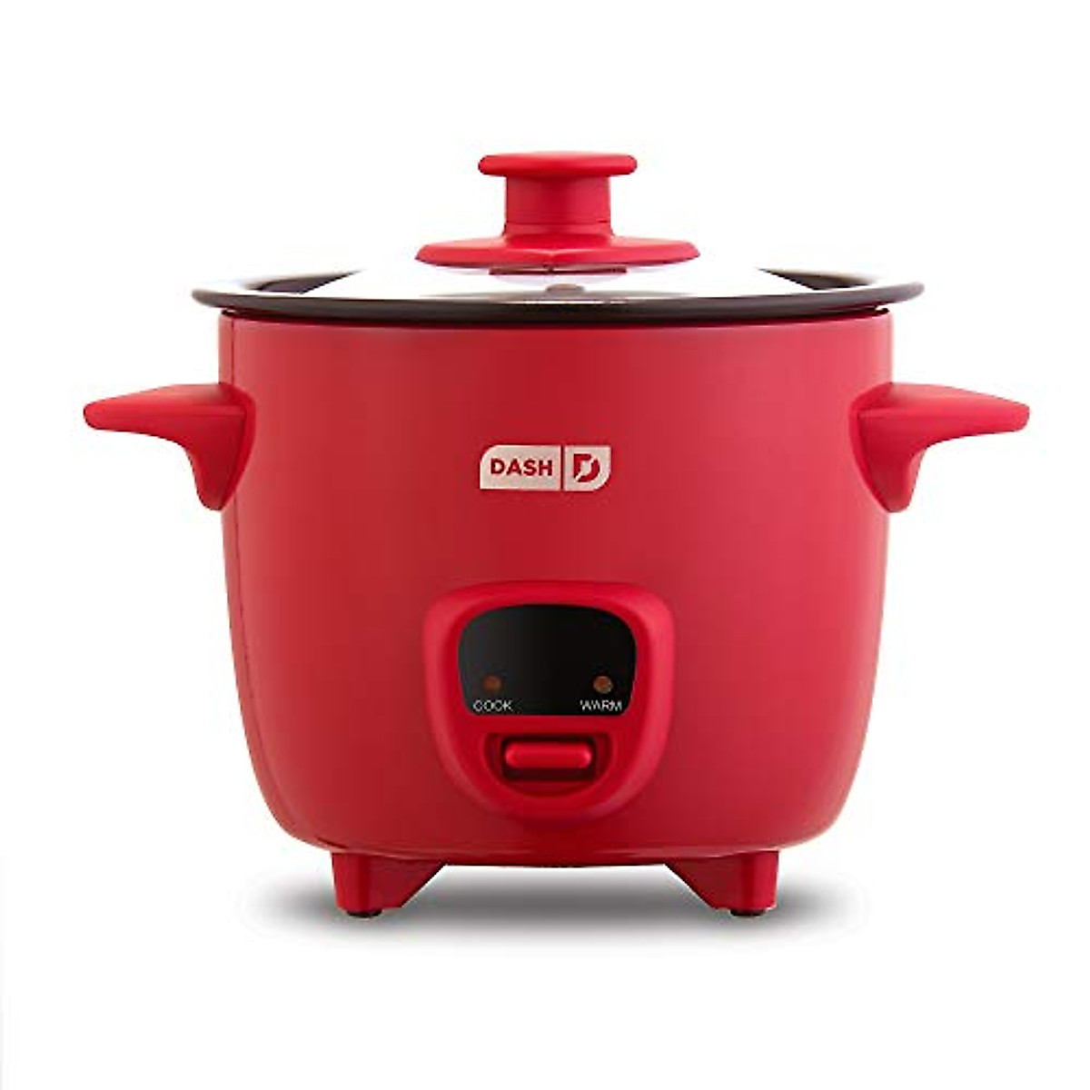Dash DRCM200GBRD04 Mini Rice Cooker Steamer with Removable Nonstick Pot, Keep Warm Function & Recipe Guide, Red & DMW001RD Mini Maker, 4 Inch, Red