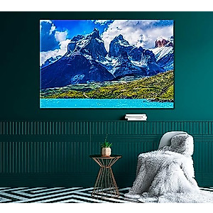 Three Granite Mountains in Torres del Paine National Park Patagonia Canvas Print 3 Panels / 36x24 inches