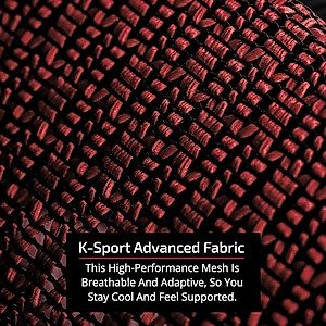X-Chair X2 Management Task Chair, Red K-Sport Mesh Fabric with Headrest - Ergonomic Office Seat/Dynamic Variable Lumbar Support/Floating Recline/Highly Adjustable/Perfect for Long Work Days