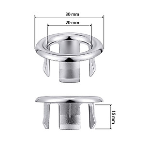 24 Packs Sink Overflow Ring Cover Bathroom Sink Hole Trim Overflow Cover Round Hole Insert Spares for Bathroom Kitchen Sink Basin Replacement
