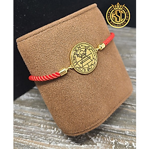 The Secret Seal Of Solomon + 72 names of God kabbalah King Solomon seal Coin Bracelet Red
