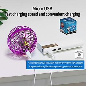 Lmgy Flying Ball Toys- 2023 Upgraded, Built-in RGB Lights Spinner 360° Rotating,Spinning UFO Safe for Kids Adults Magic Flying Toys Outdoor Indoor,Globe Shape Magic Mini Drone Flying Toy (Pink)