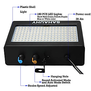 Strobe Lights,SAHAUHY 180 Super Bright Stage Lighting with Remote Control(Black)