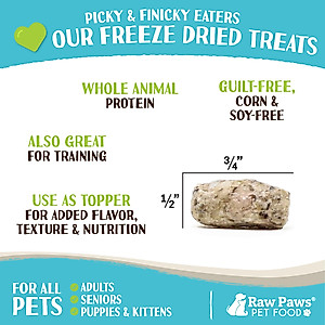 Raw Paws Freeze-Dried Green Beef Tripe for Dogs & Cats, 8-oz - Made in USA - Raw Freeze Dried Dog Treats - Free-Range Cows - Grain & Wheat Free Beef Green Tripe Cat Treats - Raw Tripe Treats for Dogs