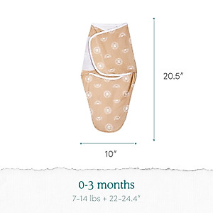 aden + anais, Cotton Knit Baby Wrap, Newborn Wearable Swaddle Blanket, 3 Pack, Multicolor Fairy Tale Flowers, 0-3 Months, Small/Medium