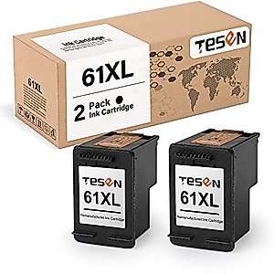 TESEN 61XL Remanufactured 61XL Ink Cartridge Replacement for HP 61XL 61 XL Use with HP Envy 4500 5530 5539 DeskJet 1055 1010 1050A 2546 3000 Officejet 2622 4631 4630 eAIO Printer (2 Black Combo)