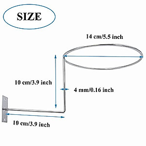 GrliTra Set of 4 Metal Hat Holder Wall Mounted Hat Rack for Baseball Cap or Cowboy Hat Rack Storage, Wigs Organizer Display Racks Cowboy Hat Rack Ball Wall Mounted Multifunctional Rack