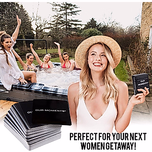 OUR MOMENTS Women: 100 Women Conversation Starters - Fun Conversation Card Game for Bachelorette Parties, Ladies Night Games, Getaways, Gift for Women Birthday, Game Nights - Girls Night Party Games