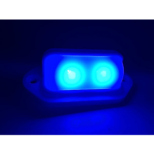 Marine Boat LED RV Blue LED Companion Way Courtesy Light 2.6"X1.3" White HOUSING