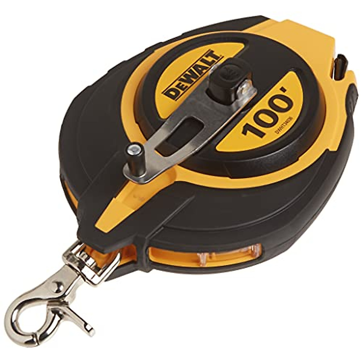 DEWALT Tape Measure, 100-Foot, Self-Lock, Solid Chrome Finish, Rubber Grip (DWHT34036L)