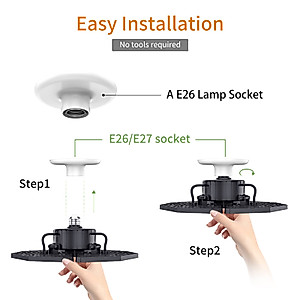 LED Garage Lights, 140W 18500 Lumens Garage Ceiling Lighting, 6000K Daylight with Deformable Three Panels Garage Light Fixture E26/E27 Triple Glow LED Shop Light for Garage Basement Workshop Warehouse