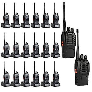 BAOFENG BF-888S Walkie Talkie 20 Pack Rechargeable Handheld Two Way Radio with Headset