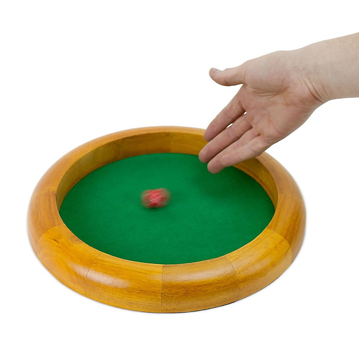 Wiz Dice 12-inch Felt-Lined Wooden Dice Trays (Round)