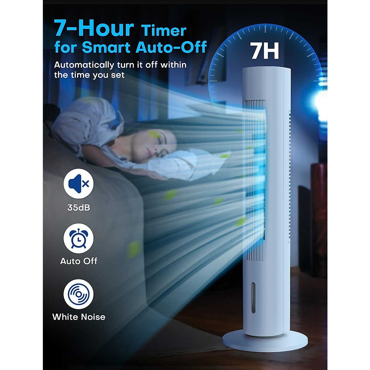 BALKO 35 INCH Evaporative Air Cooler, 2024 Upgraded Swamp Cooler Air Conditioner 20Ft Remote, 70°Oscillation Windowless Air Conditioner, 3 Speeds, Smart Timer for Auto-Off, Air Cooler for Room Bedroom