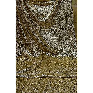 Sequins and Metallic in Mesh Fabric by Yard,Embroidery Lace Heavy Beads,Sequin Embroidery Lace Fabric, Metallic Fabric,Smoke Gray Sequin (Gold, 10 Yards)