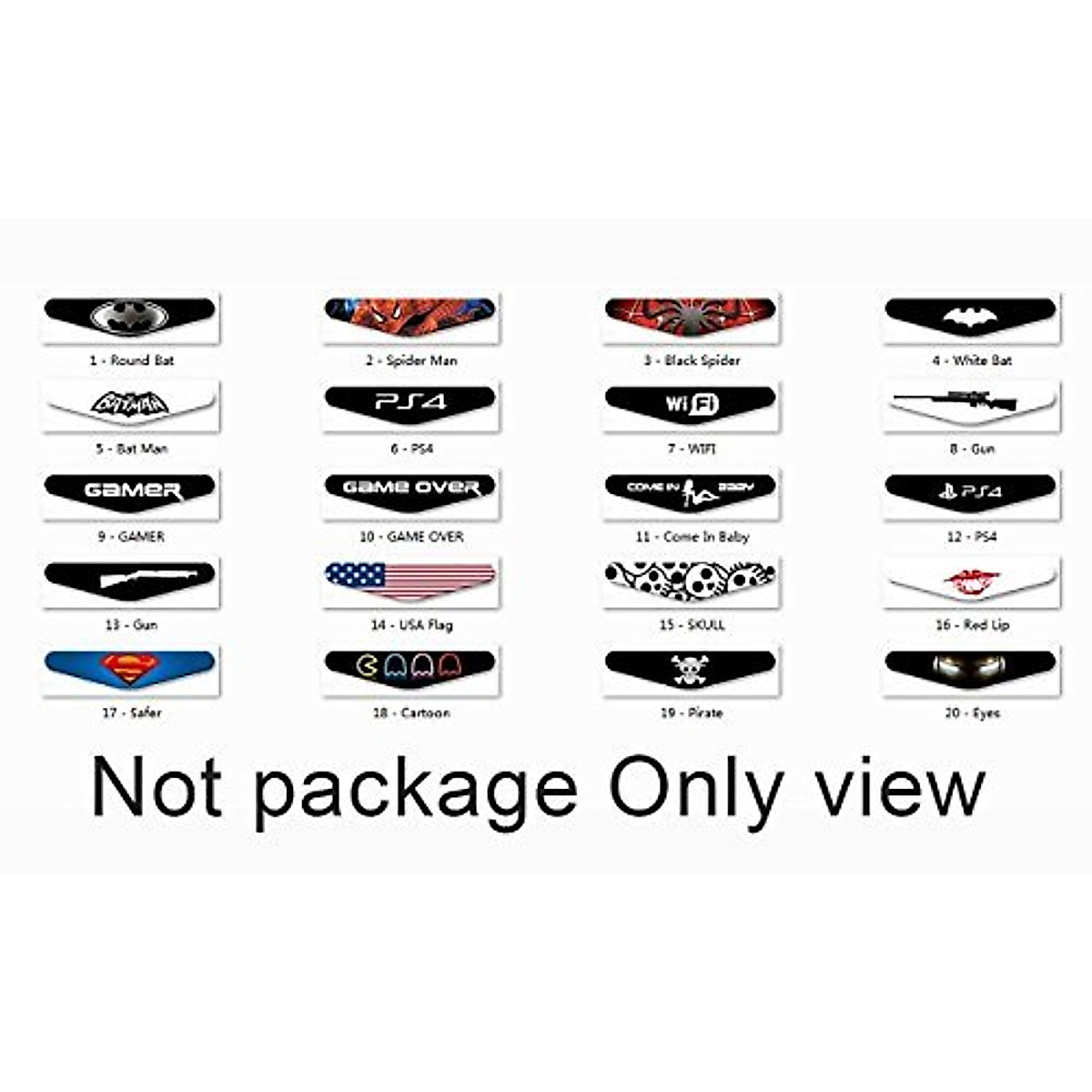 UUShop Led Light Bar Decals Stickers for Playstation Ps4 Controller Qty 2 - Words