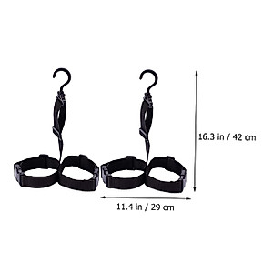 Toddmomy Shoe Rack Boot Hanger Outdoor Clothes Drying Rack Belt Hanger 2 Sets Wader Boot Dryer Multifunctional Boot Drying Rack Wader Storage Rack Hanging Strap Fishing Boot Accessory Black