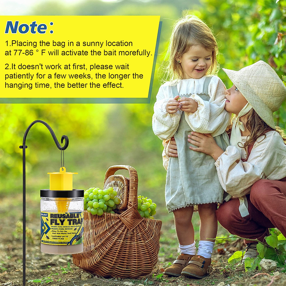 Qualirey 15 Pack Fly Trap Bait Refills, Non Toxic Fly Trap Attractant for Reusable Outdoor Hanging Fly Trap Bottles, 30g Natural Fly Trap Bait Attractant Refills for Outside Fly Killer Bottles