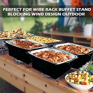 Flame Retardant Chafer Stand Cover Reusable, Spandex Chafing Dish Wind Shielding Guard for Indoor & Outdoor Events, Catering, Buffet, Party Food Warmer (Black, 2 Pack)