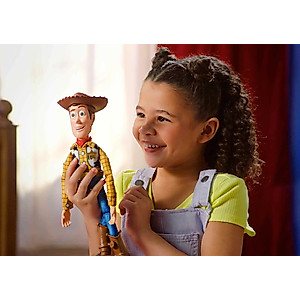 Mattel Disney Pixar Toy Story Talking Woody Action Figure & Accessory, Roundup Fun 12-inch Collectible with 30+ Sounds & Phrases