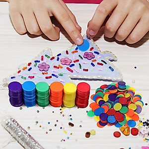 ibasenice Morphie Portable Bingo Counting Chips 180pcs Small Plastic Learning Counters Disk Bingo Chip Counting Disc Markers for Math Practice and Poker Chip Game Tokens Portable