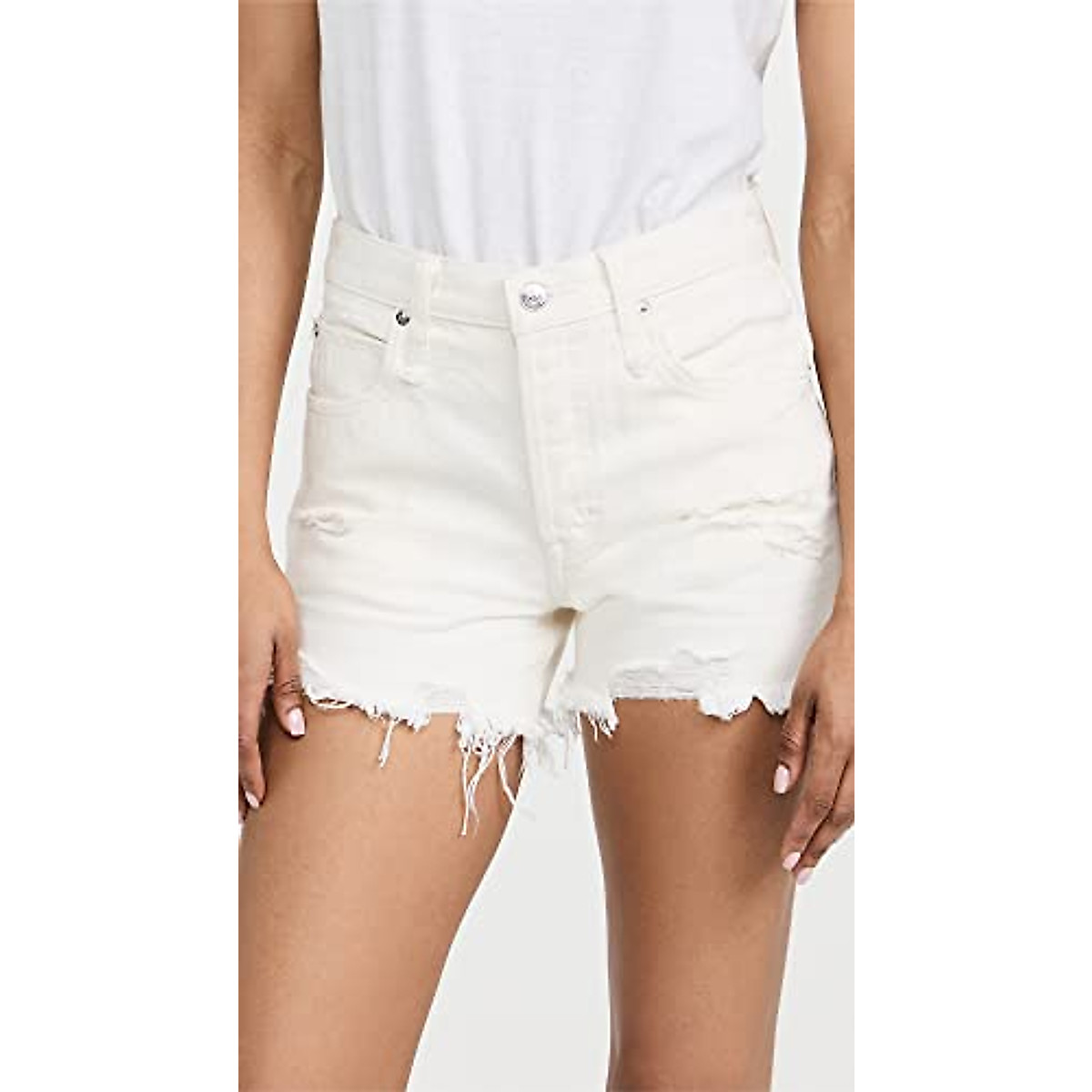 Free People Women's Makai Cutoff Jean Shorts, Bright White, 26