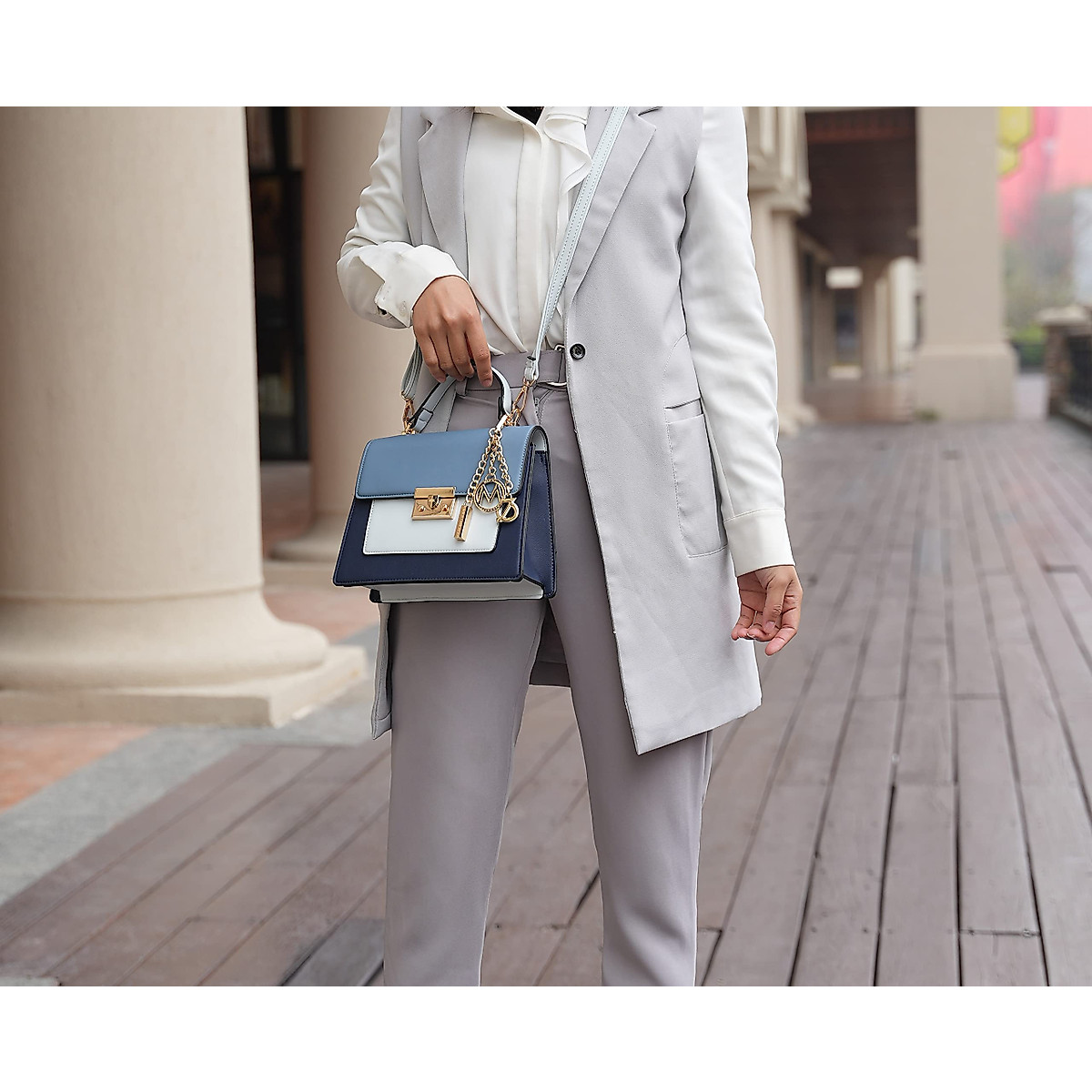 MKF Collection Shoulder Bag for Women,Vegan Leather Satchel Handbag Top-Handle Purse